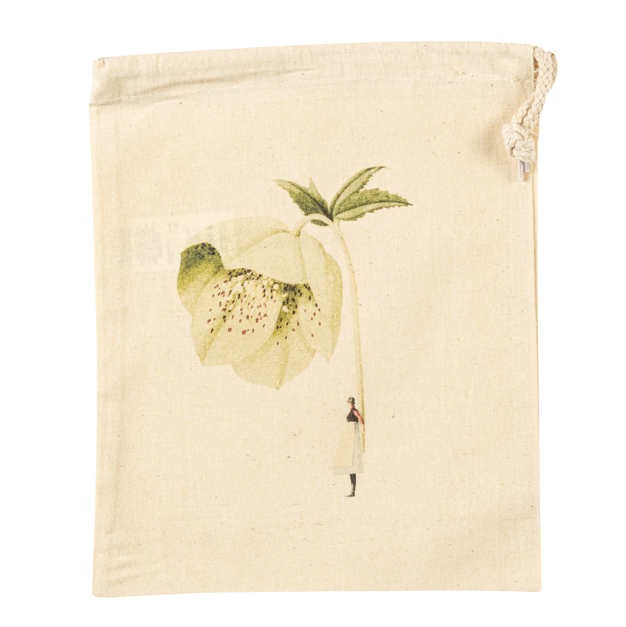 Drawstring Bag - In Bloom Green Flowers small – Laura Stoddart Illustrator