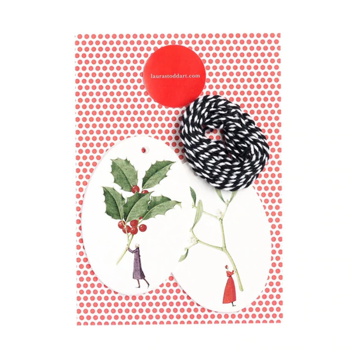 Christmas Gift Tags - Holly & Mistletoe – Laura Stoddart Illustrator