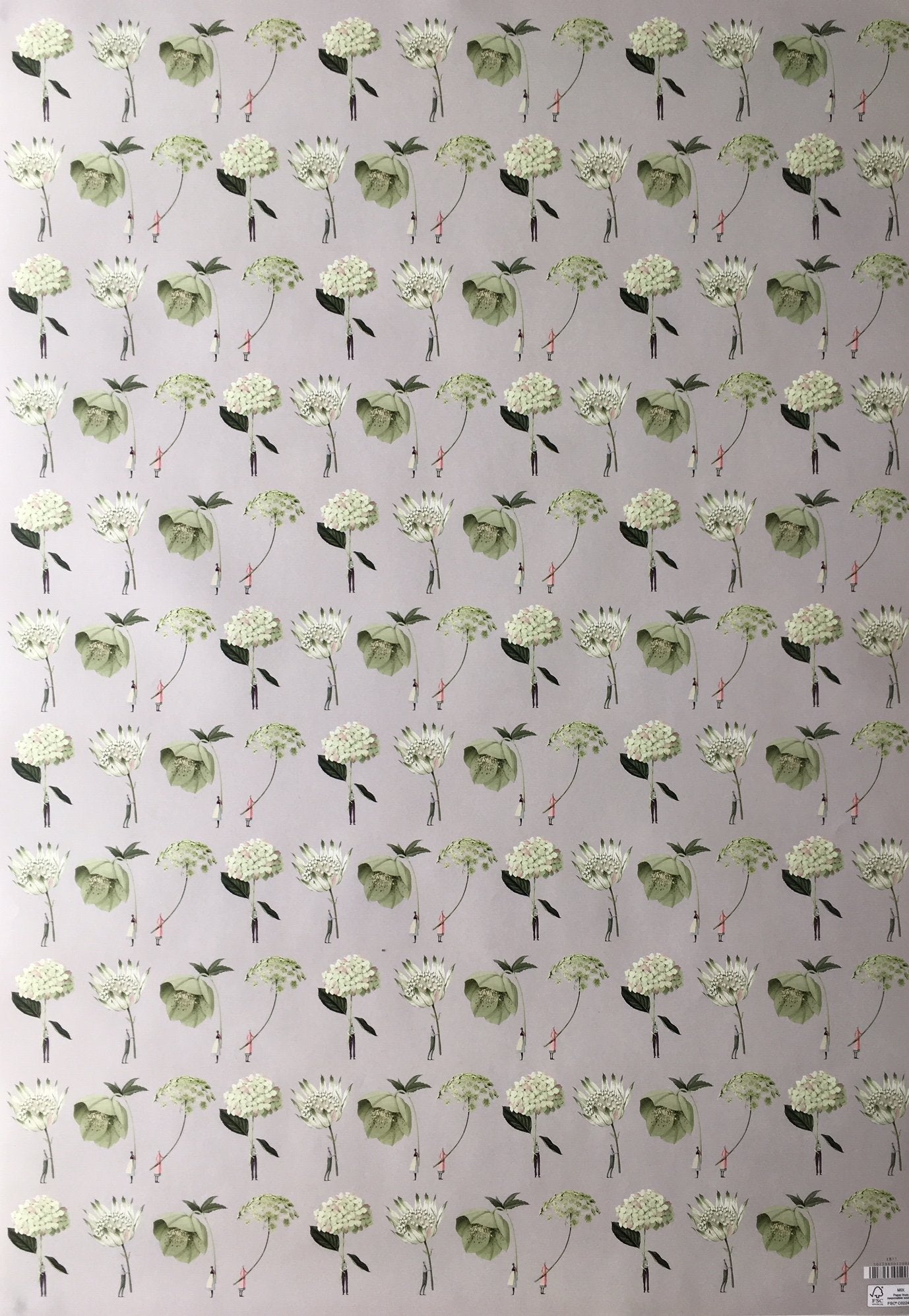 In Bloom Green Flowers Gift Wrap – Laura Stoddart Illustrator