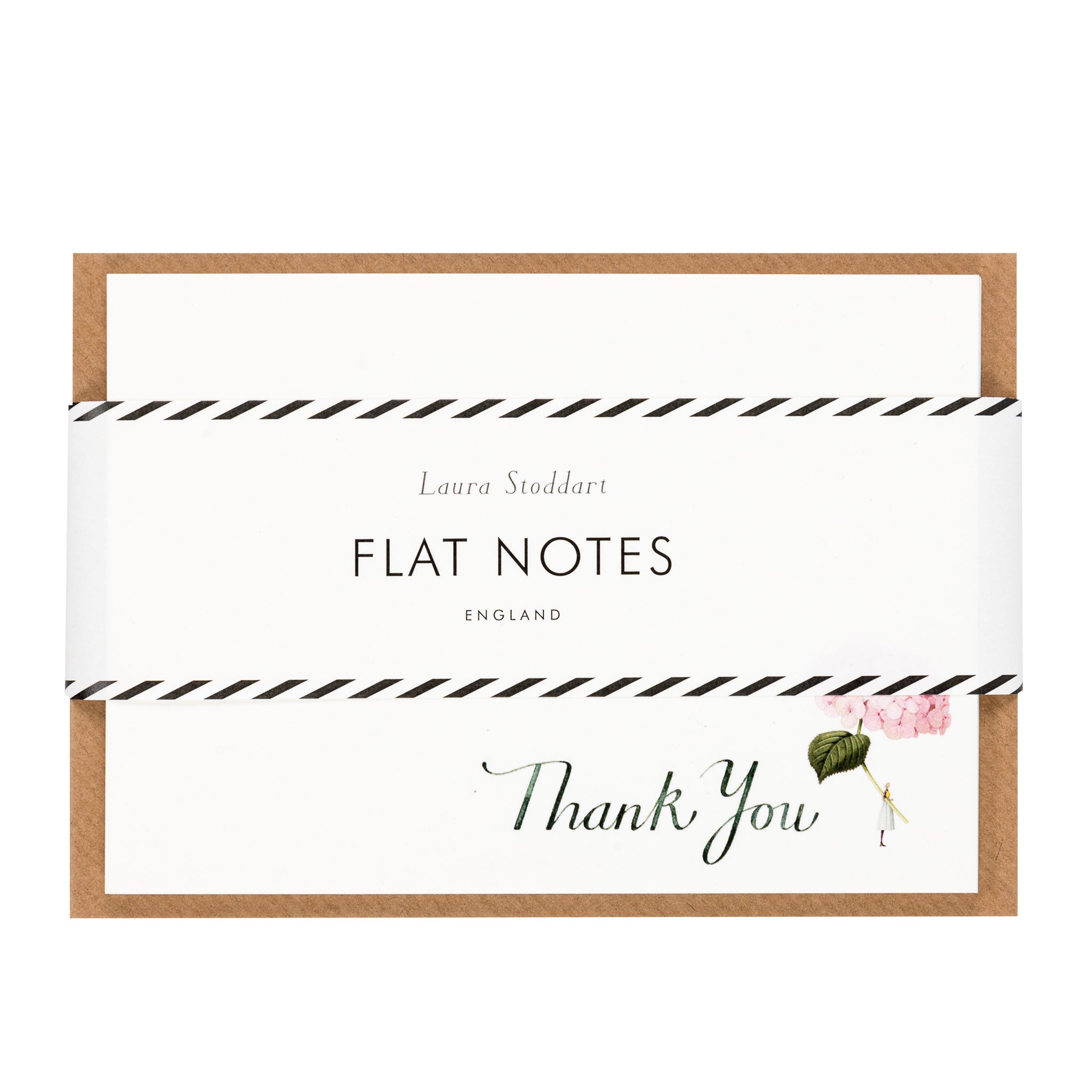 In Bloom Pink Flowers Thank You Flat Notes – Laura Stoddart Illustrator