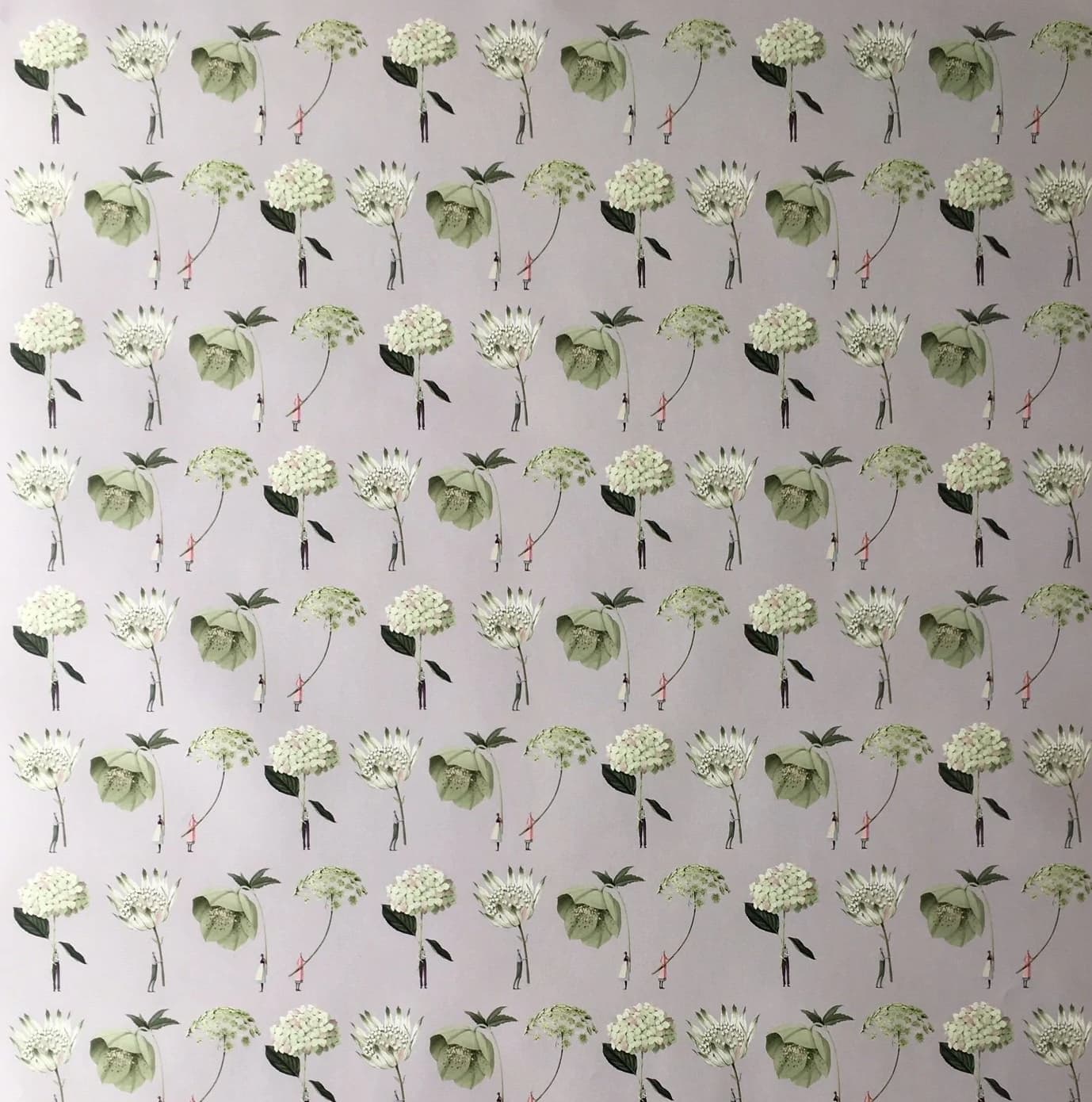 In Bloom Green Flowers Gift Wrap – Laura Stoddart Illustrator